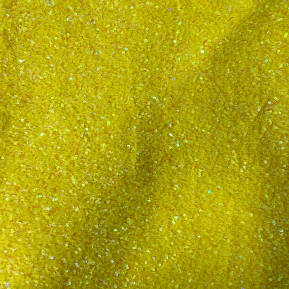 Yellow Iridescent Sequins Embroidered Stretch Velvet Rodeo - Etsy
