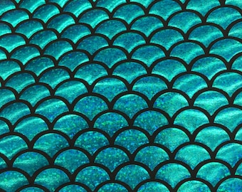 Red Mermaid Scale 4 Way Stretch Hologram Spandex Fabric BTY | Etsy