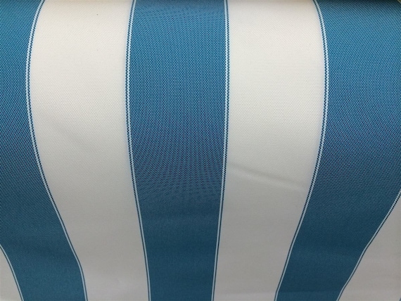 Indoor/outdoor Waterproof Bordered Deck Stripe AQUA WHITE - Etsy