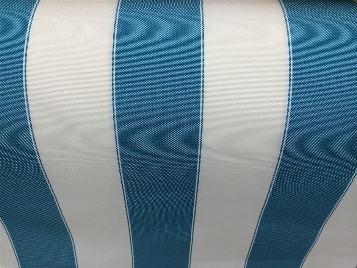 Indoor/outdoor Waterproof Bordered Deck Stripe AQUA WHITE - Etsy