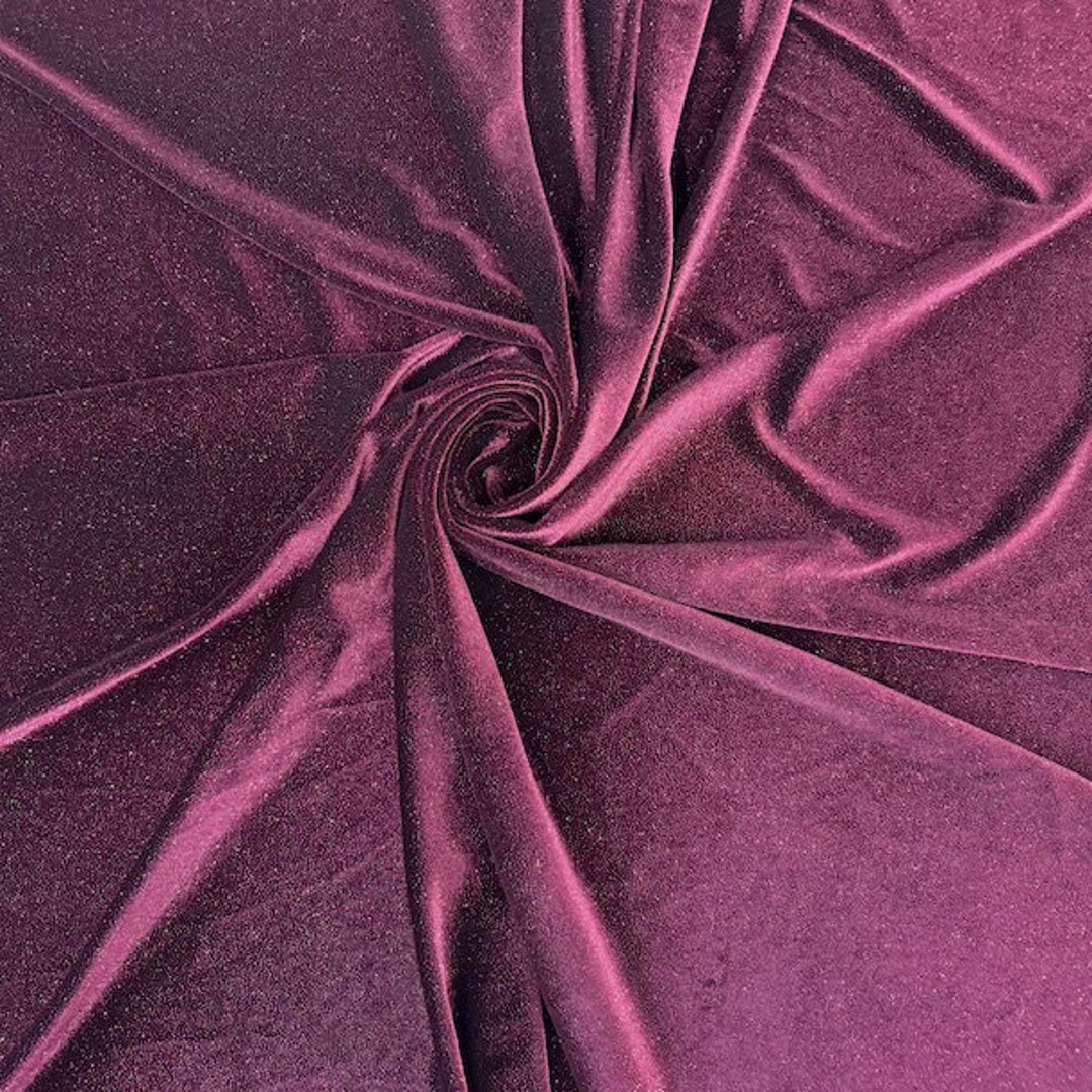 Burgundy Misty Glitter Stretch Velvet Apparel Decor Fabric - Sold by ...