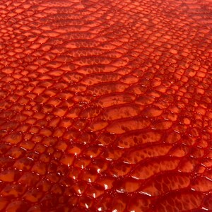Red Culebra Patent 3D Embossed Snakeskin Upholstery Crafting Vinyl Fabric - Sold by the Yard ...