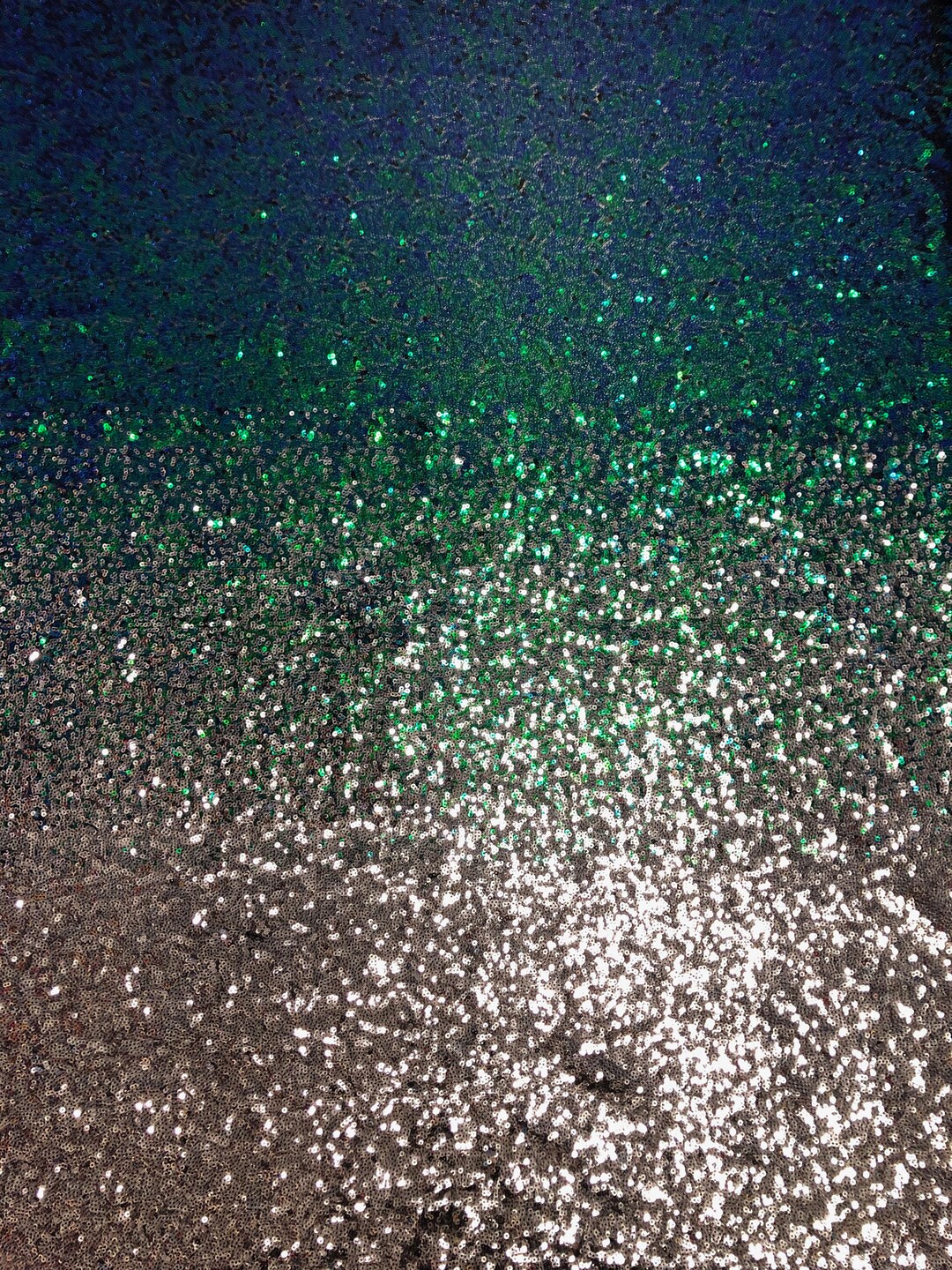 Hologram Green Silver Ombré All Over Sequins Cocktail Wedding Prom Lace ...