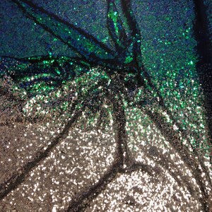 Green Silver Ombré Sequins Lace Fabric - Hologram Cocktail Prom, Sold ...