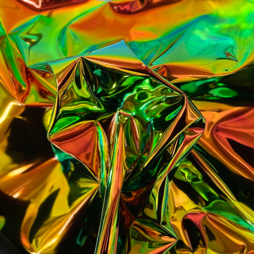 Orange Iridescent Chrome Reflective Mirror Vinyl Upholstery Crafting ...