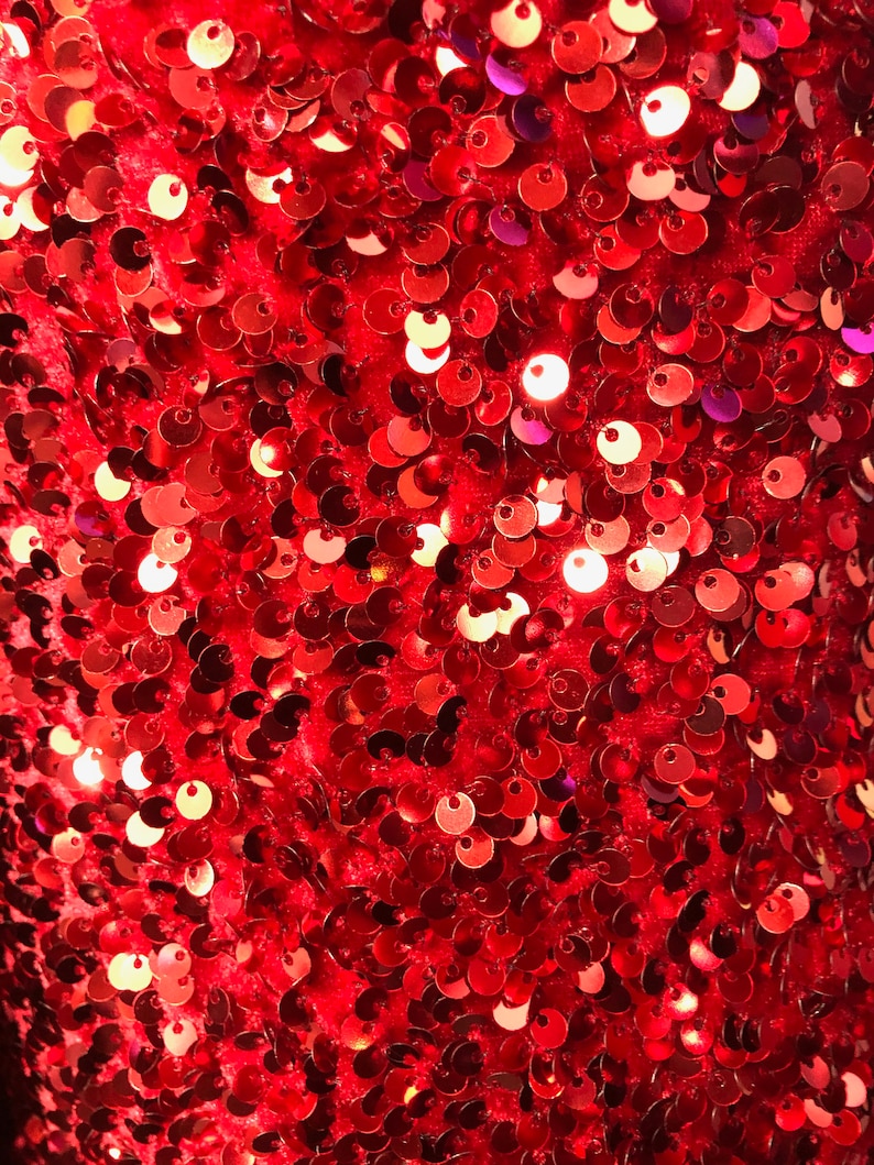 Red Sequins Embroidered Stretch Velvet Rodeo Fabric Sold by - Etsy