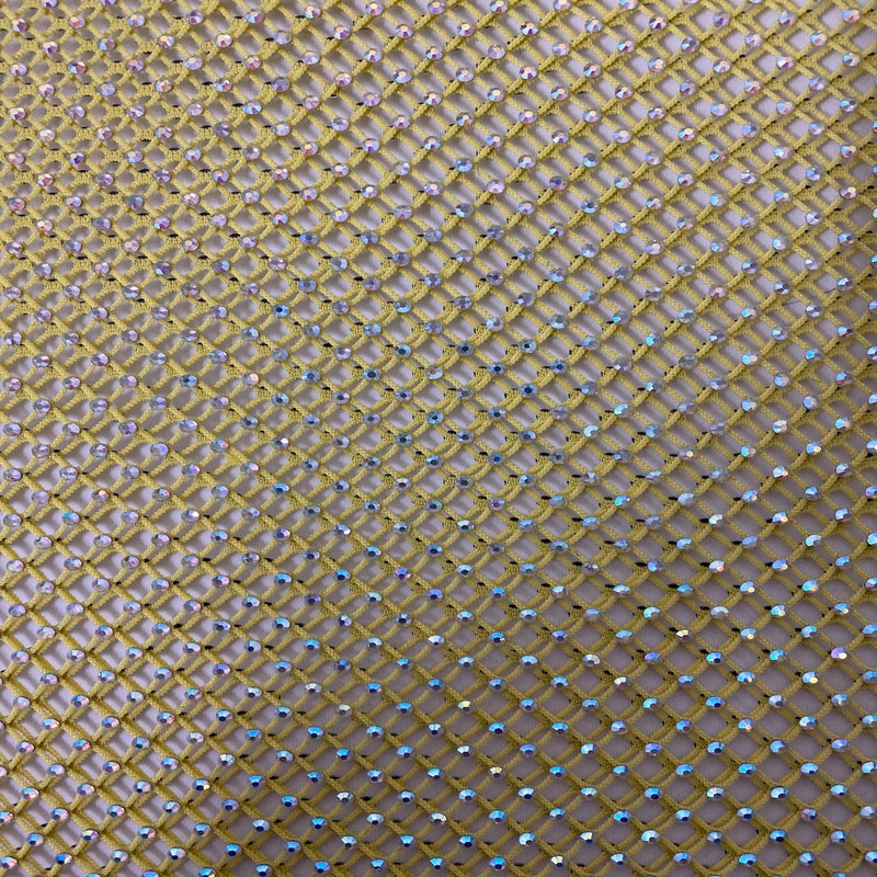 Rhinestone Fishnet Fabric - Etsy