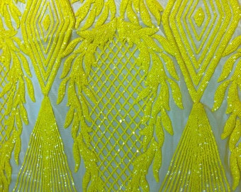 Yellow Lace Fabric | Etsy