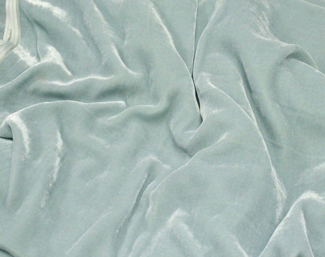 Ice Blue High Fashion Silk Velvet Upholstery Apparel Fabric - BTY - 44 ...