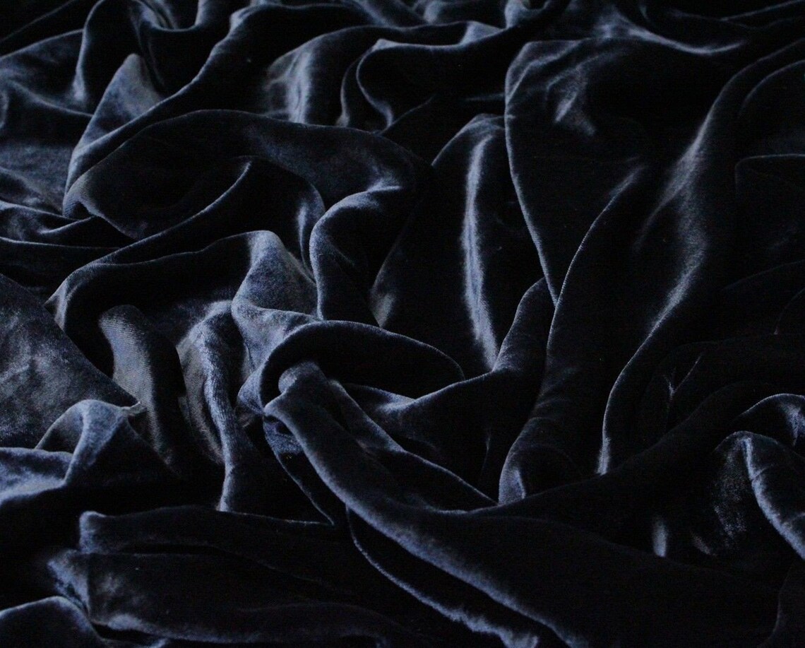 Midnight Blue High Fashion Silk Velvet Upholstery Apparel Fabric - BTY ...