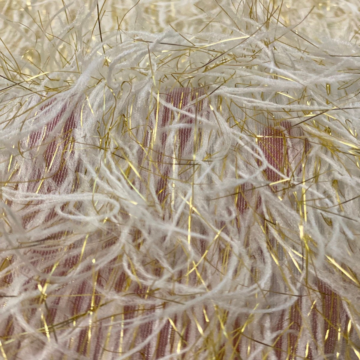 Ivory Gold Metallic Faux Ostrich Feather Lace Apparel - Etsy