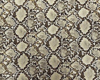 White Caicos Snake Skin Upholstery Crafting Faux Leather Vinyl Fabric ...