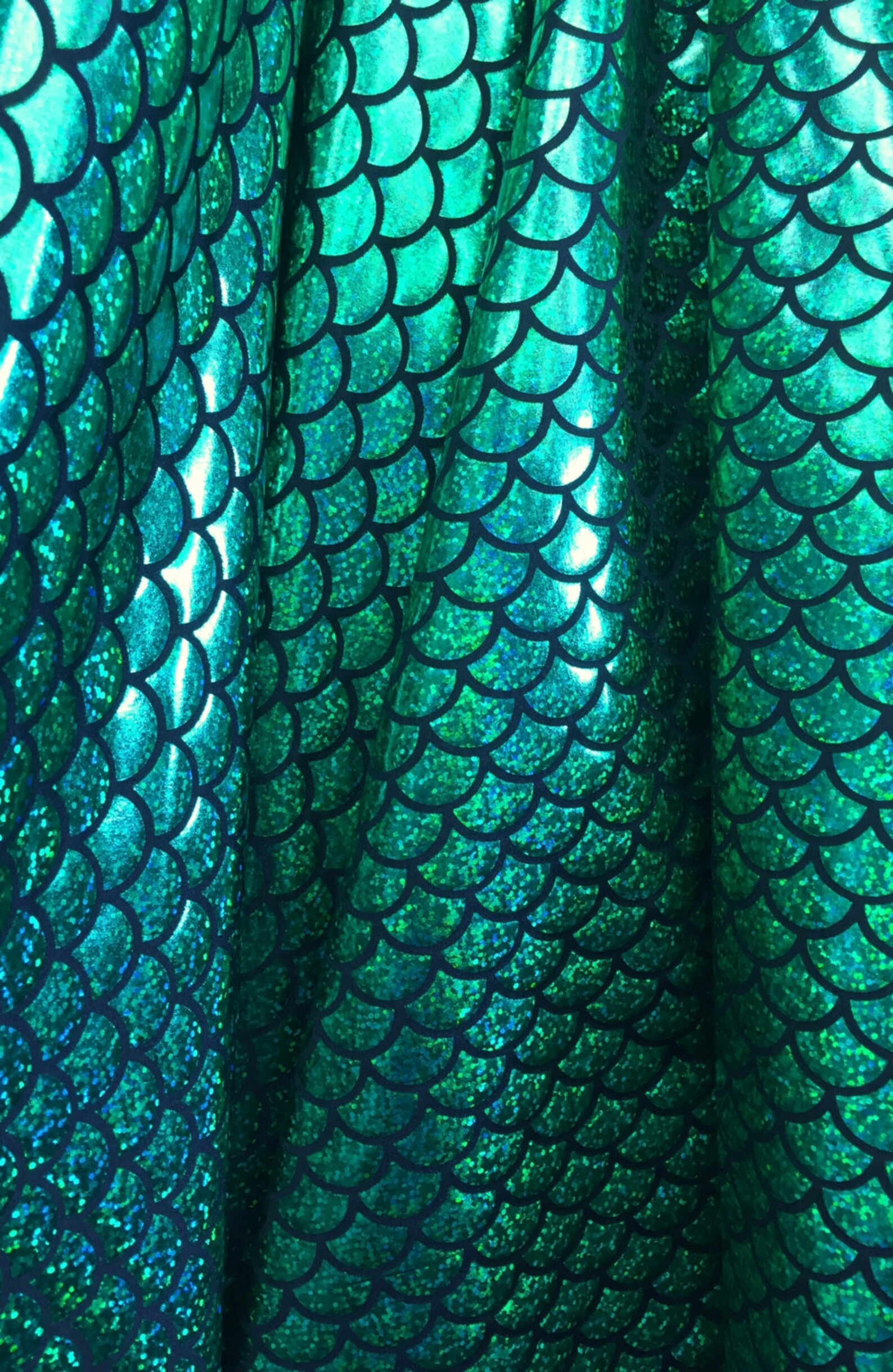 Green Mermaid Scale 4 Way Stretch Hologram Spandex Fabric - Etsy