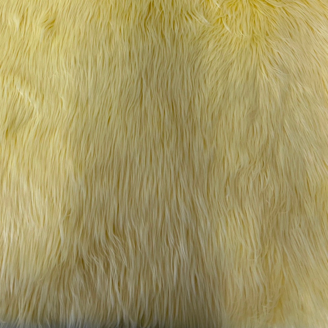Banana Yellow Luxury Long Pile Faux Shaggy Fur Fabric - Sold by the ...