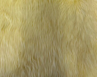 Yellow Luxury Shag Faux Fur Fabric by the Yard 60 Wide, Shaggy, Long ...