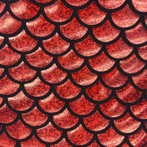 Red Mermaid Scale 4 Way Stretch Hologram Spandex Fabric - BTY - 60" - Etsy