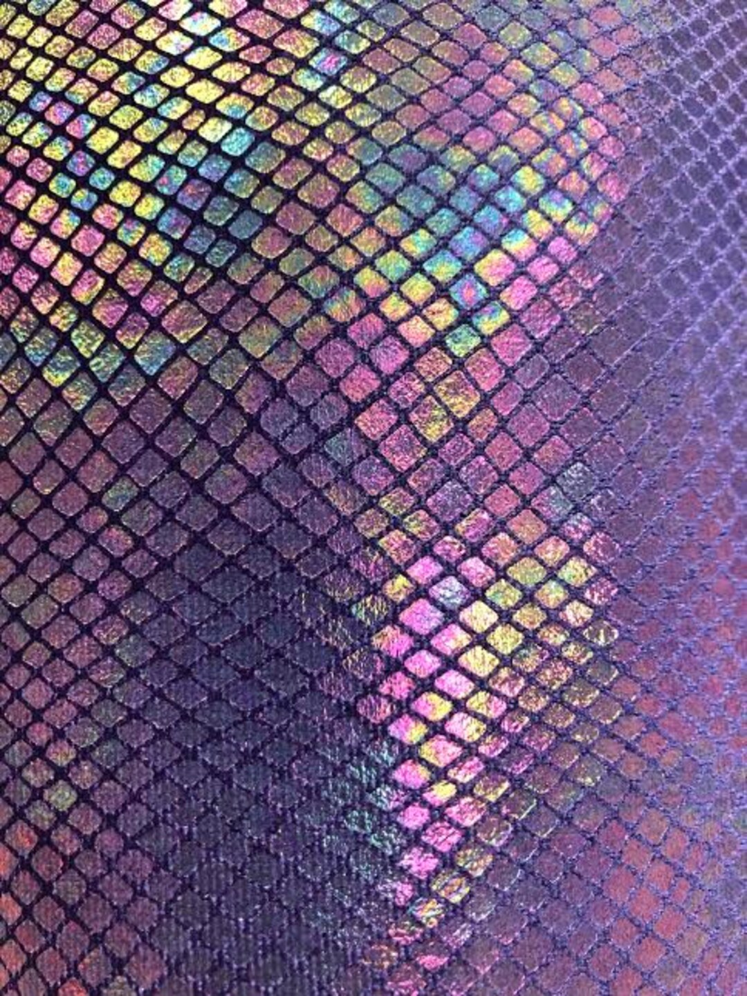 Purple Venom Snake Skin Stretch Velvet Iridescent Spandex Fabric - Sold ...