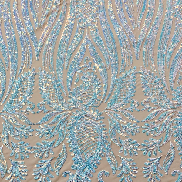 Blue Sequin Fabric - Etsy