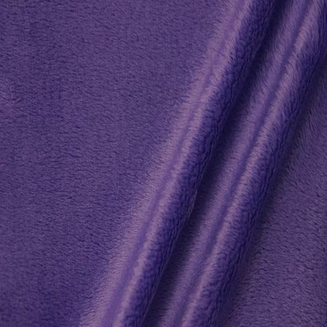 Purple Smooth Minky Cuddle Faux Fur Fabric - Sold by the Yard - 60