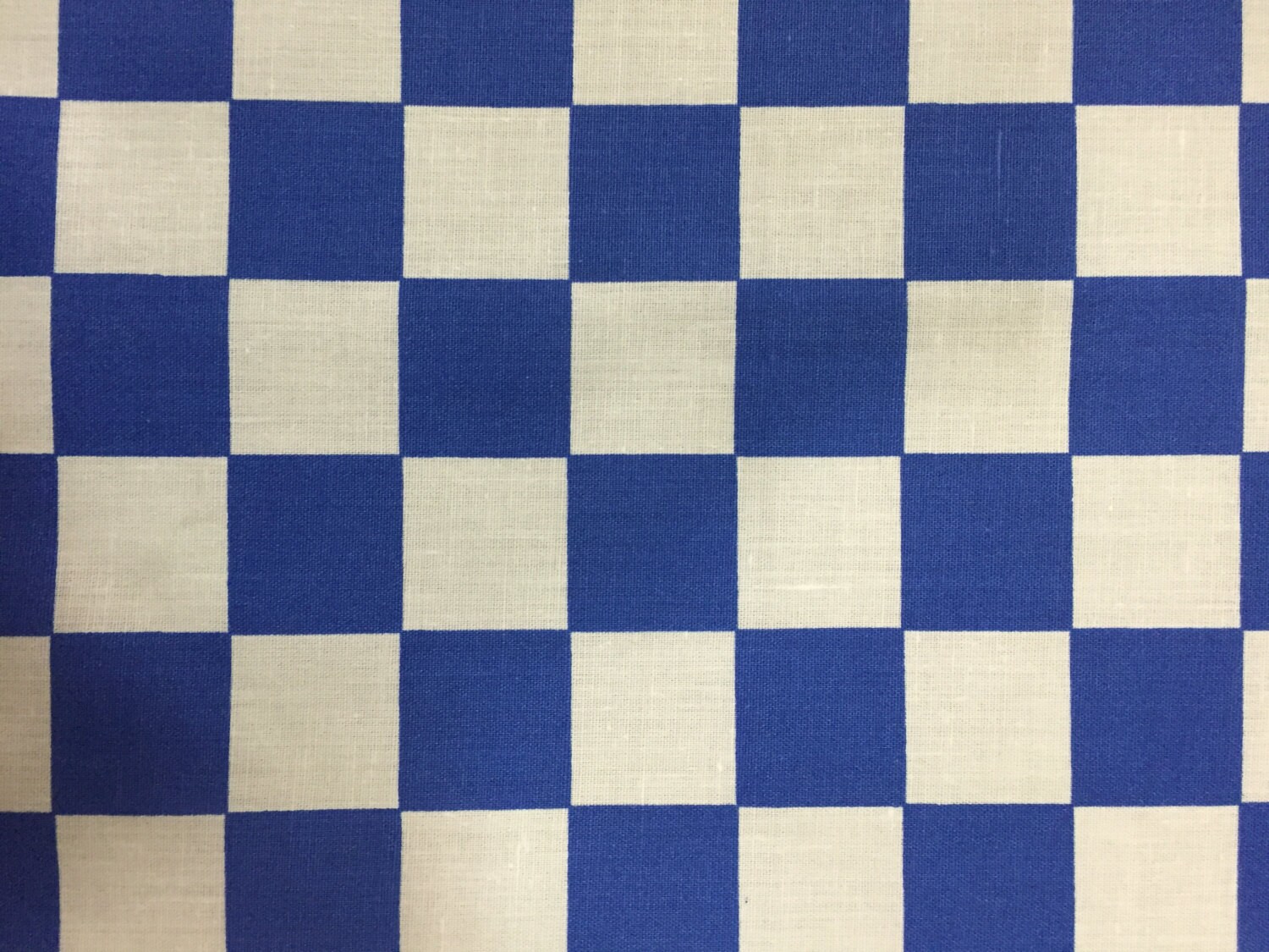 Blue Checkered Print Poly Cotton Print Fabric - Sold by the Yard - 59 ...