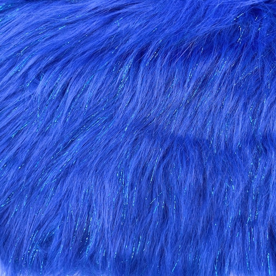 Royal Blue Tinsel Sparkle Glitter Long Pile Shaggy Faux Fur - Etsy