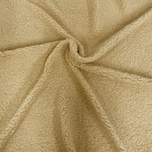 Tan Beige Sherpa Lambs Wool Faux Fur Blanket Apparel Crafting Fabric ...