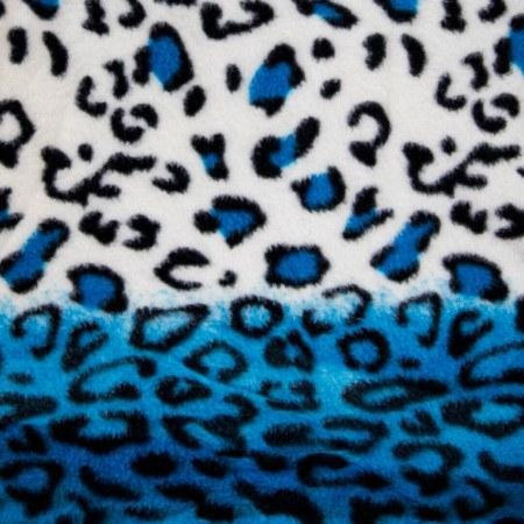 Turquoise Snow Leopard Print Apparel Costume Blanket Fleece Fabric ...