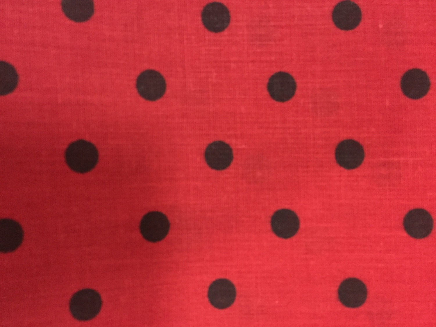 Red Black Polka Dot Print Poly Cotton Print Fabric Sold by | Etsy