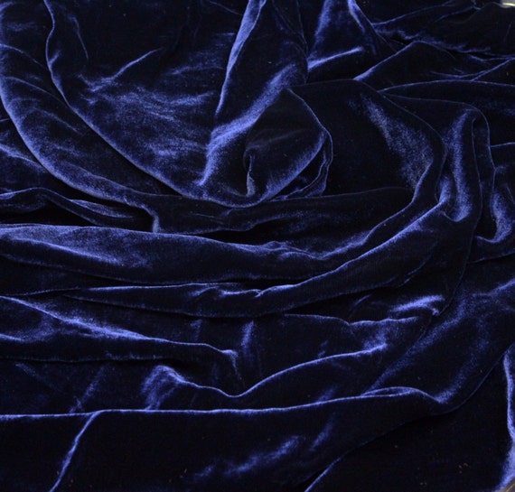 Navy Blue High Fashion Silk Velvet Upholstery Apparel Fabric | Etsy