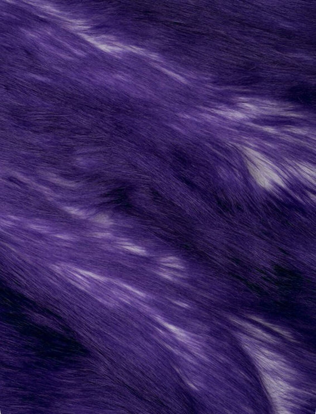 Purple White Two Tone Snow Luxury Shag Faux Fur Fabric - Sold by the ...