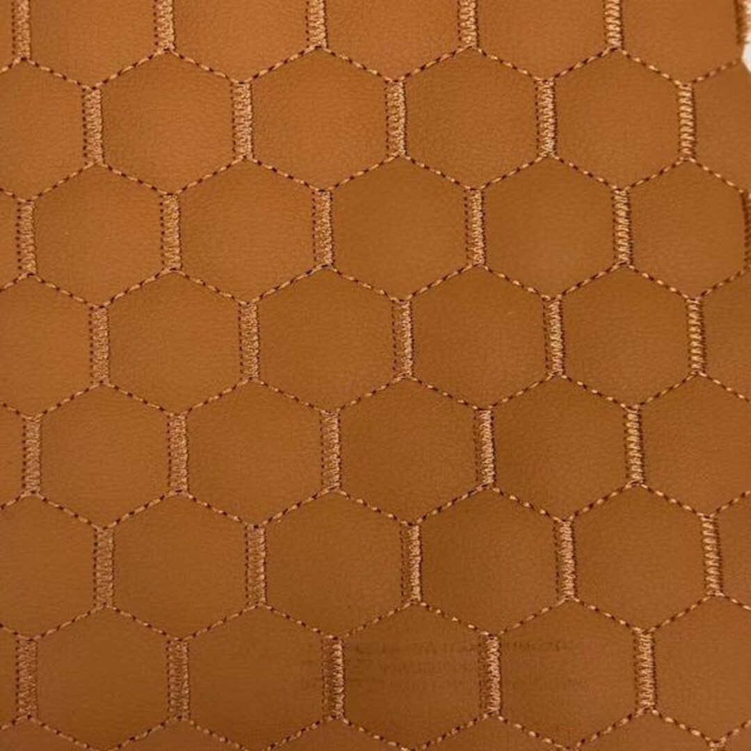 Cork Beige Honeycomb Hexagon Quilted Foam Backed Faux Leather Vinyl Fabric - Sold by the Yard ...
