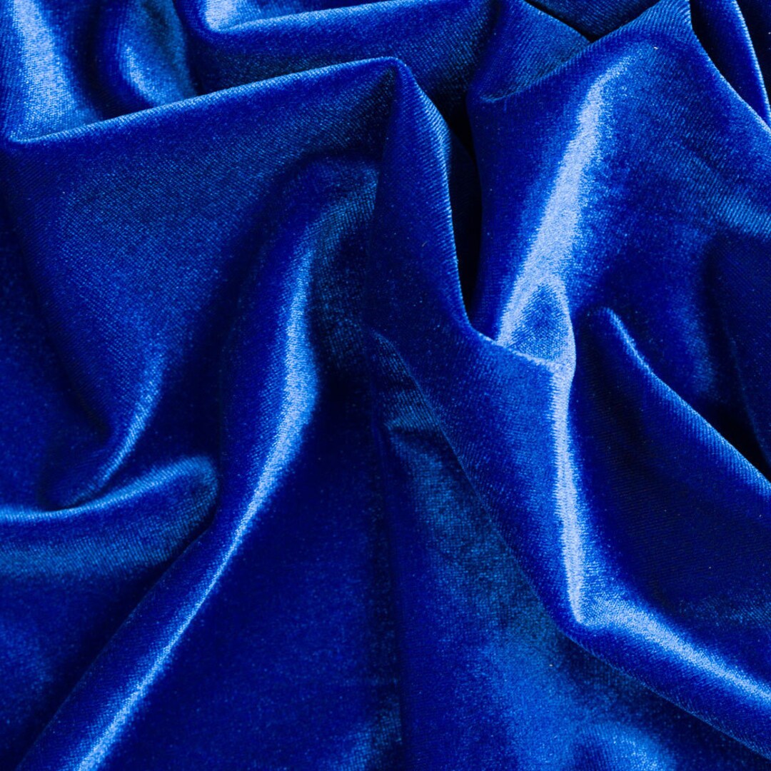 Royal Blue Stretch Velvet Spandex Fabric - Sold by the Yard - 60" - Etsy