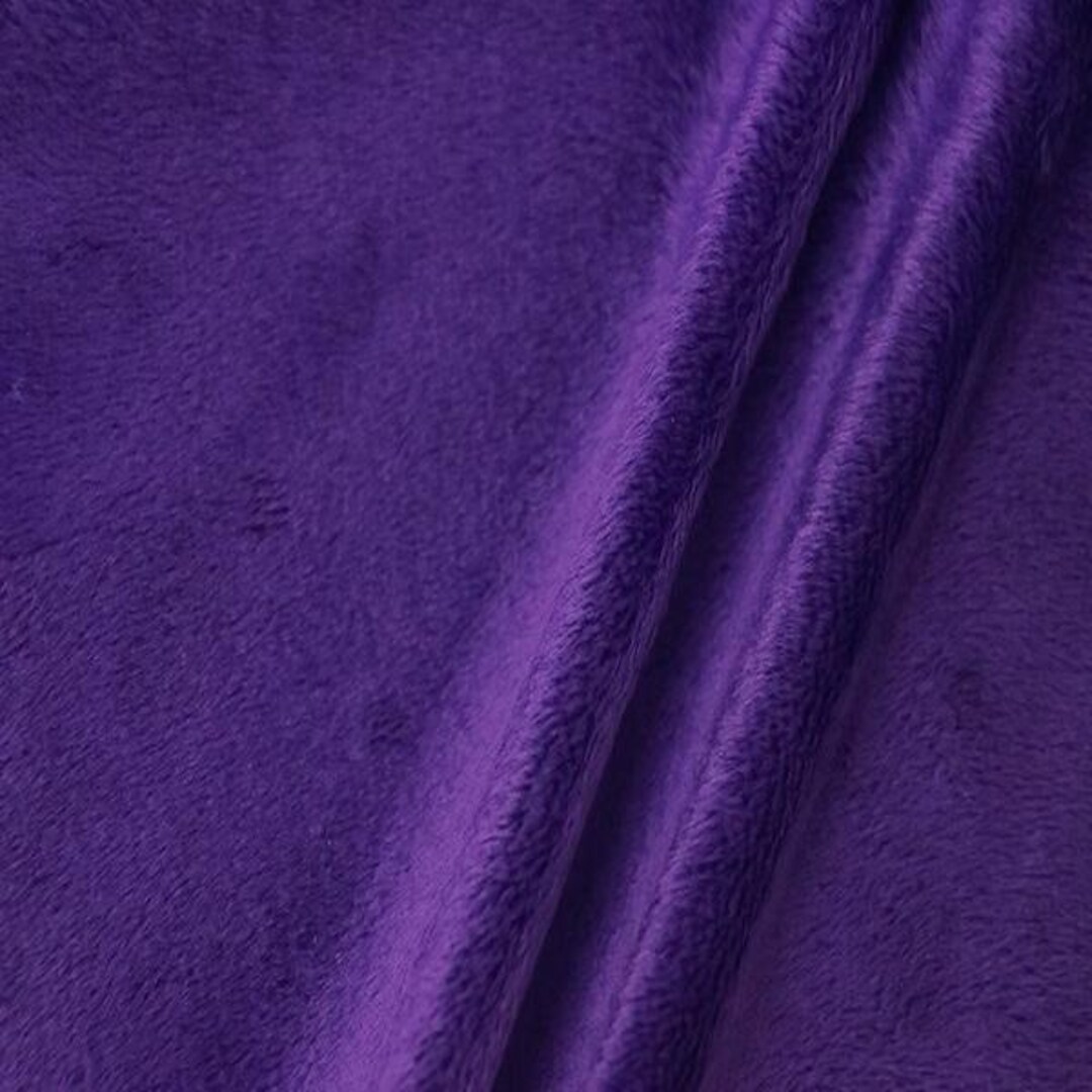 Dark Purple Smooth Minky Cuddle Faux Fur Fabric - Sold by the Yard - 60 ...