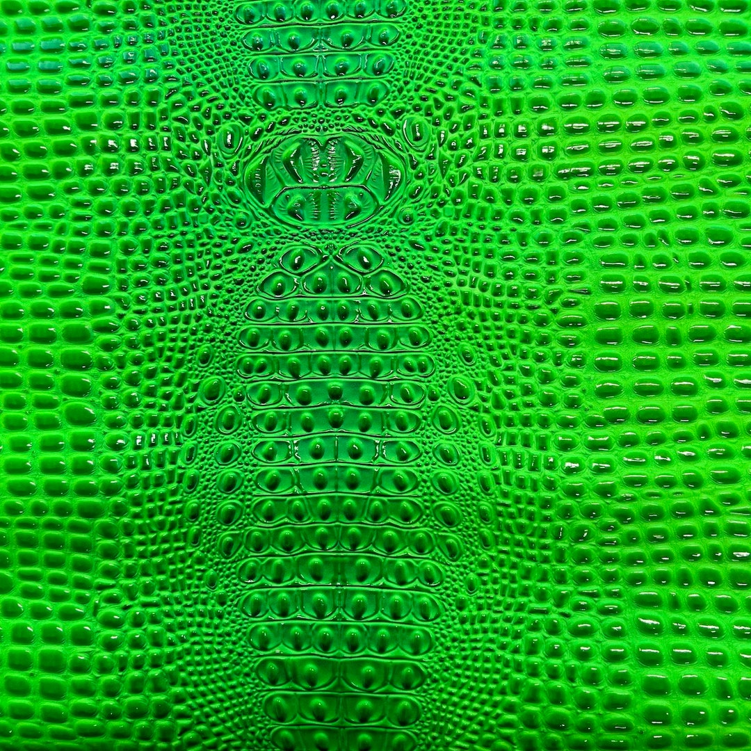 Neon Green Embossed Gator Vinyl Fabric – 56" Wide, Upholstery ...