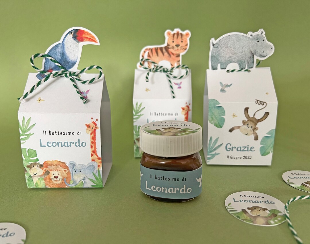 Personalized Boxes With Nutella, Honey or Jam Favor or Baptism Gadget ...