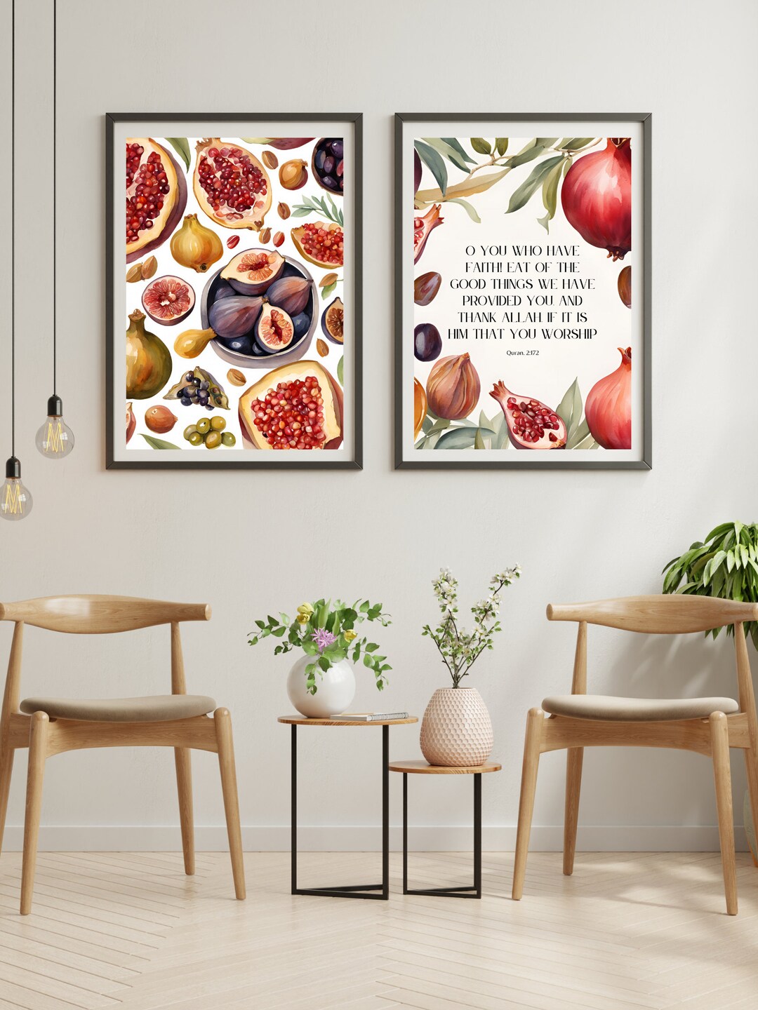 Islamic Wall Art, Islamic Kitchen, Quran Art Prints, Foods in Quran ...