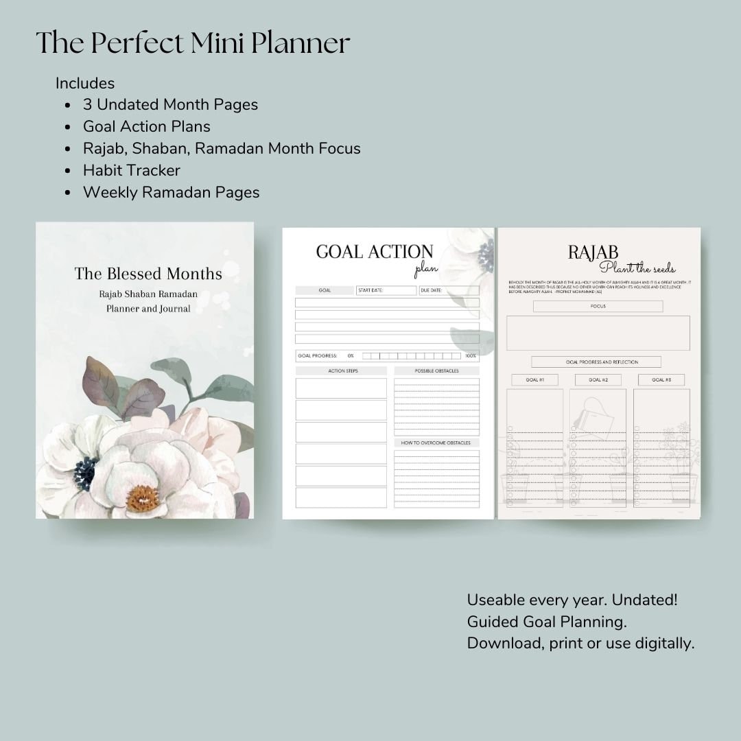 Ramadan Planner, Printable Ramadan, Ramadan Journal, Rajab, Shaban ...