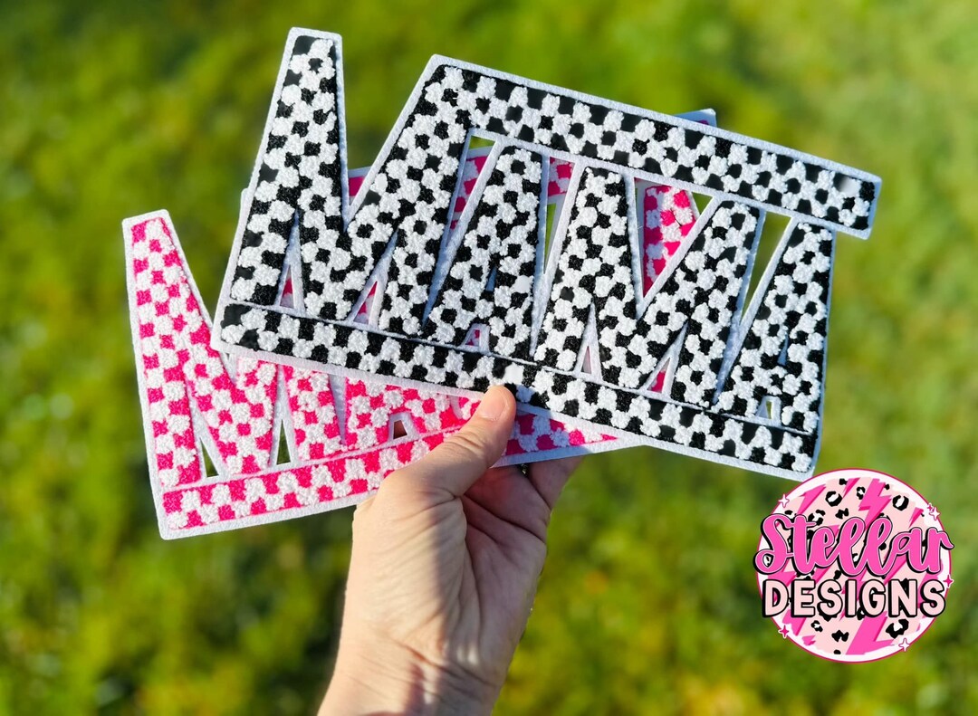 Mama Chenille Checkered Patch - Etsy