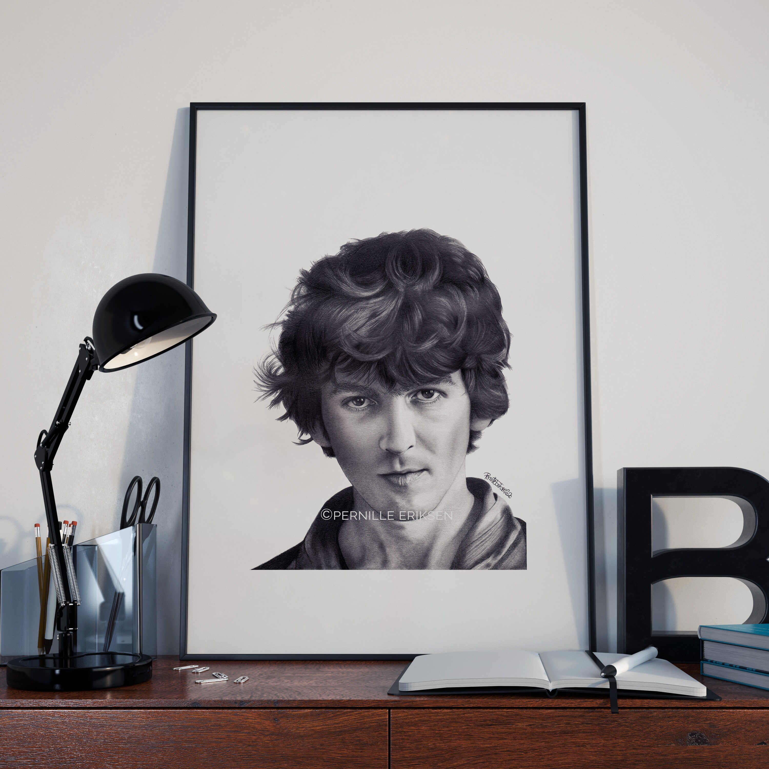 Beatles Art George Harrison Art Poster Print George Harrison Pencil ...