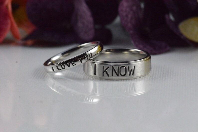 2 Piece Couples Ring Set I Love You I Know 316L Stainless | Etsy
