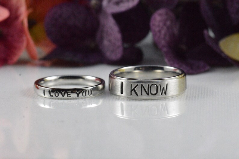 2 Piece Couples Ring Set I Love You I Know 316L Stainless - Etsy