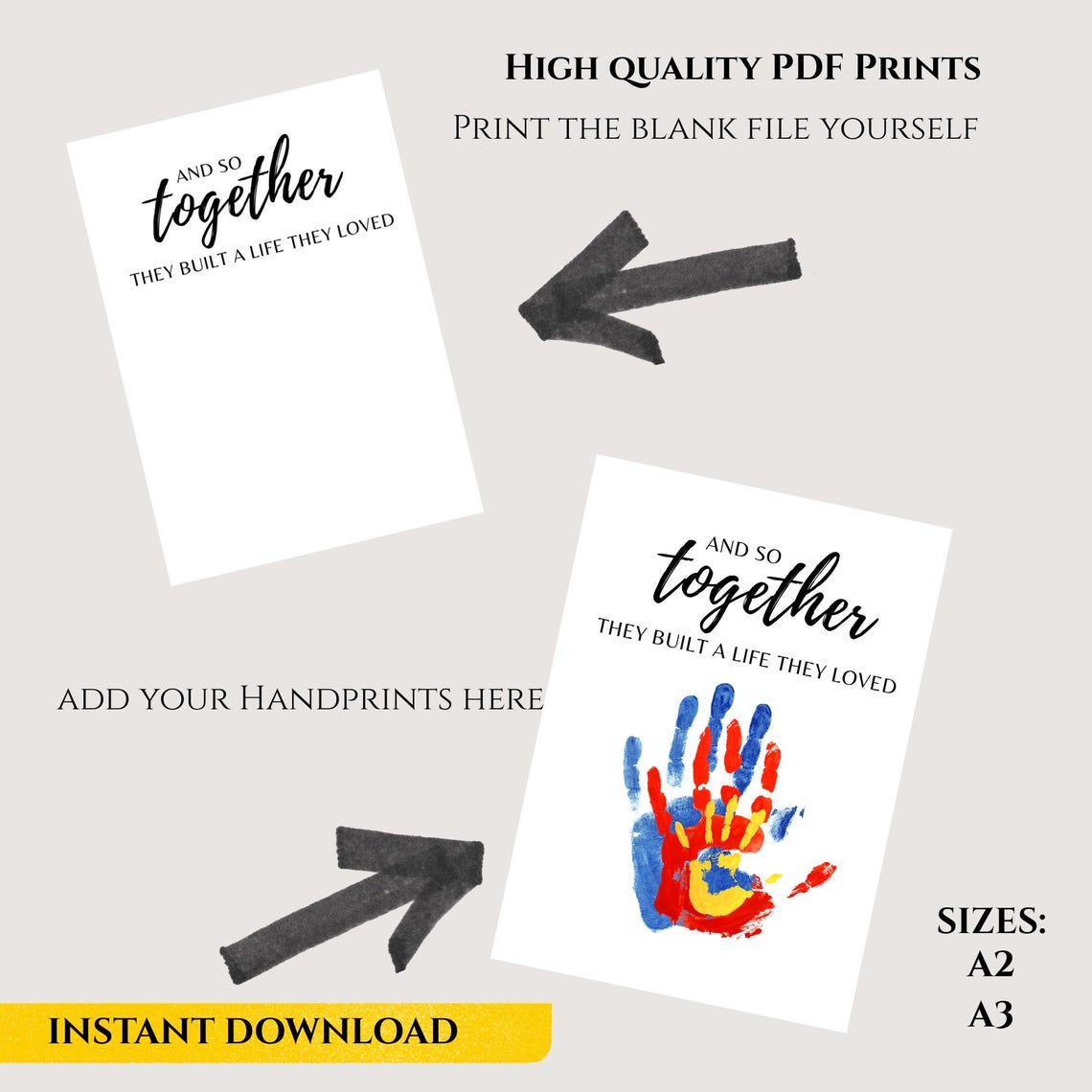 Family Handprint Art Printable | Baby & Kids Keepsake Craft | DIY ...