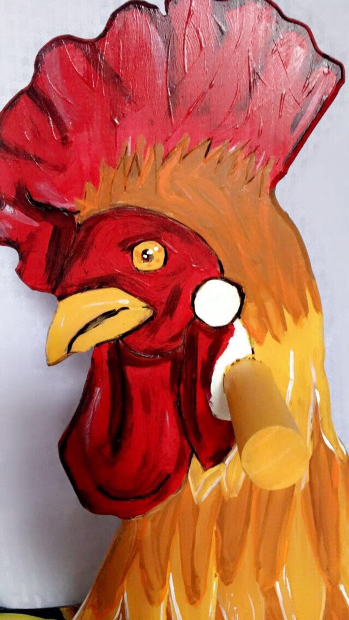 One of a Kind Rocking Rooster Free-hand Painted Handcrafted - Etsy