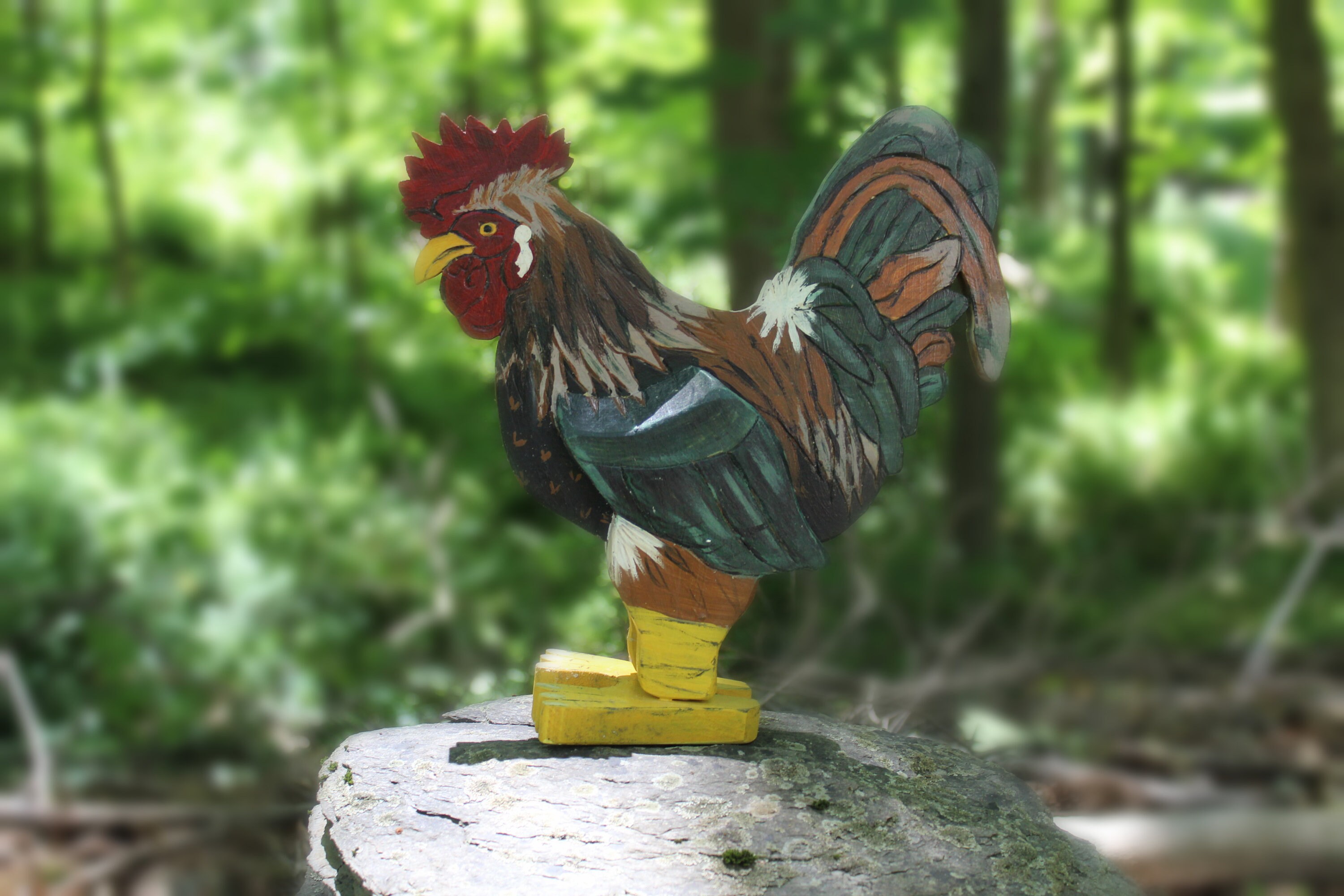 Wooden Rooster Farmhouse Decor Wood Burned Handpainted - Etsy