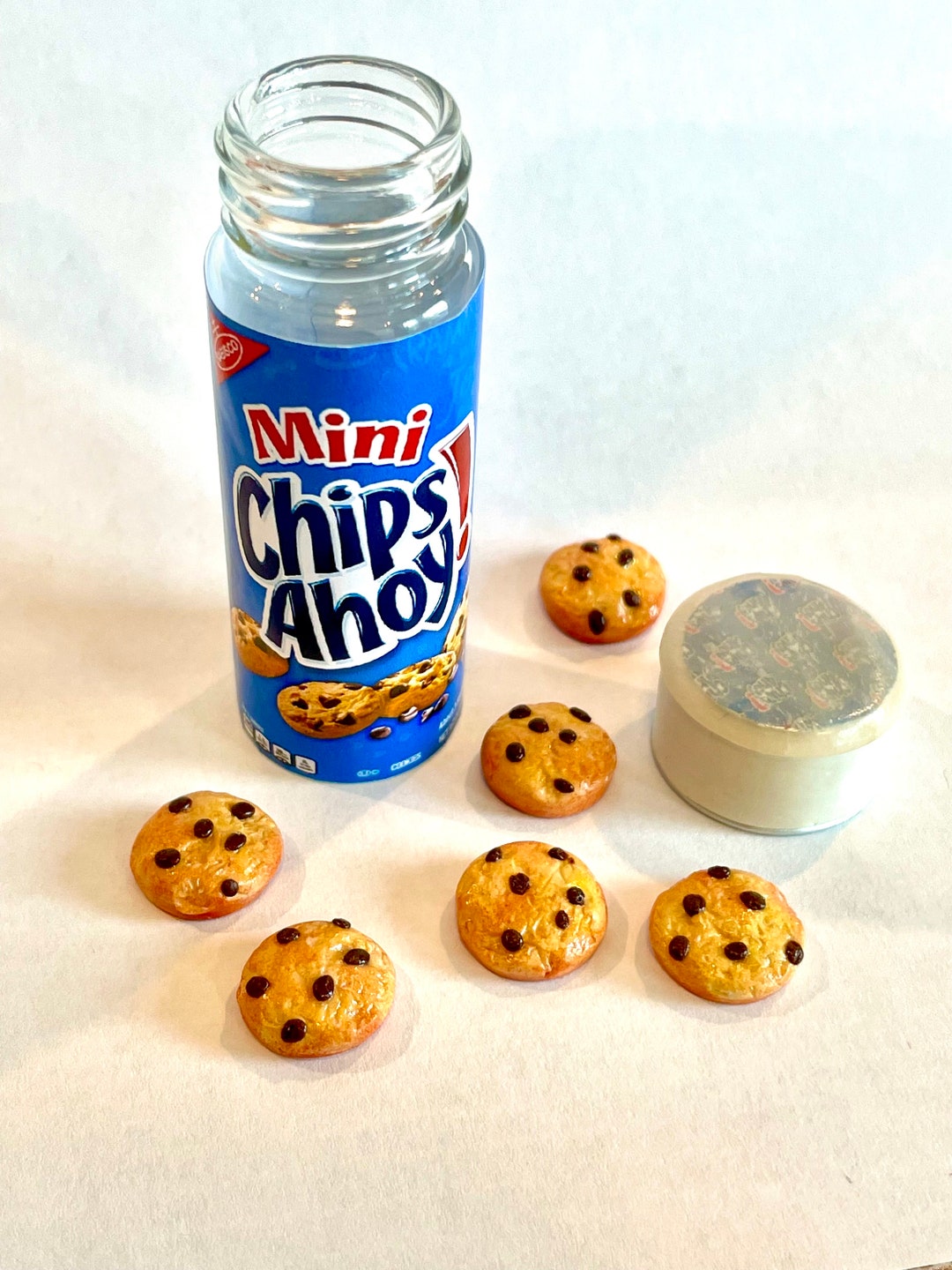Polymer Clay Miniature Chips Ahoy Cookie Jar | Chocolate Chip Cookies ...