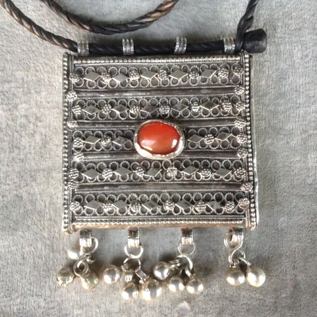 Ethiopian/yemen Scroll Box With Bells, Amulet Box. Carnelian.good ...
