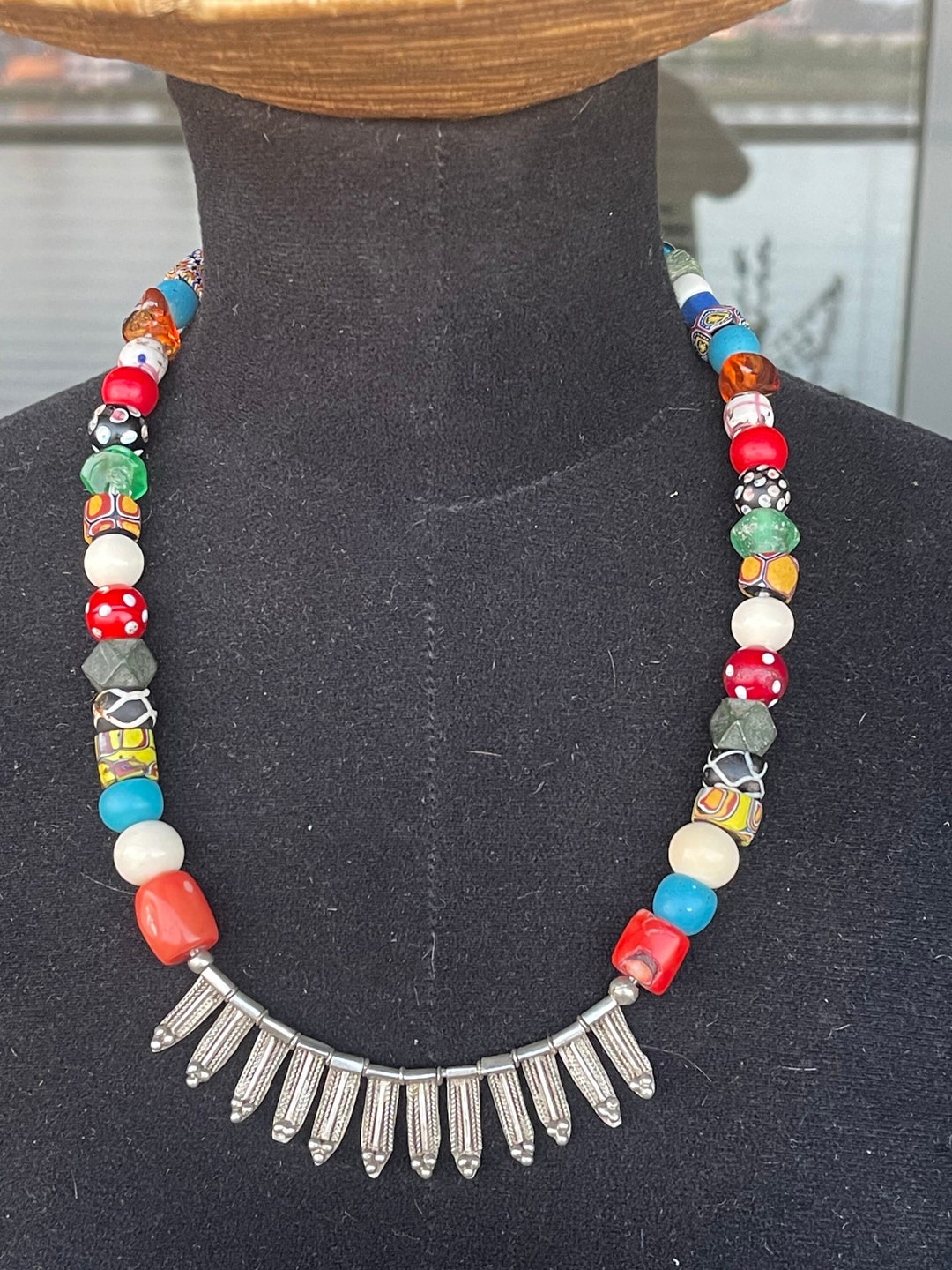 Cheerful Colored Old Trade Beads With Antique Good Silver Eritrean ...
