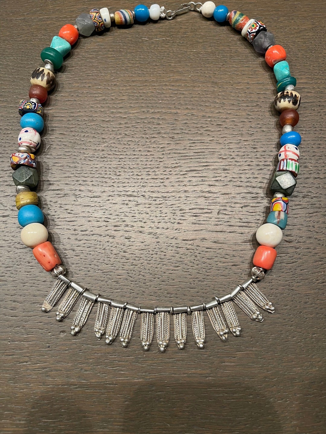 Cheerful Colored Old Trade Beads With Antique Good Silver Eritrean ...