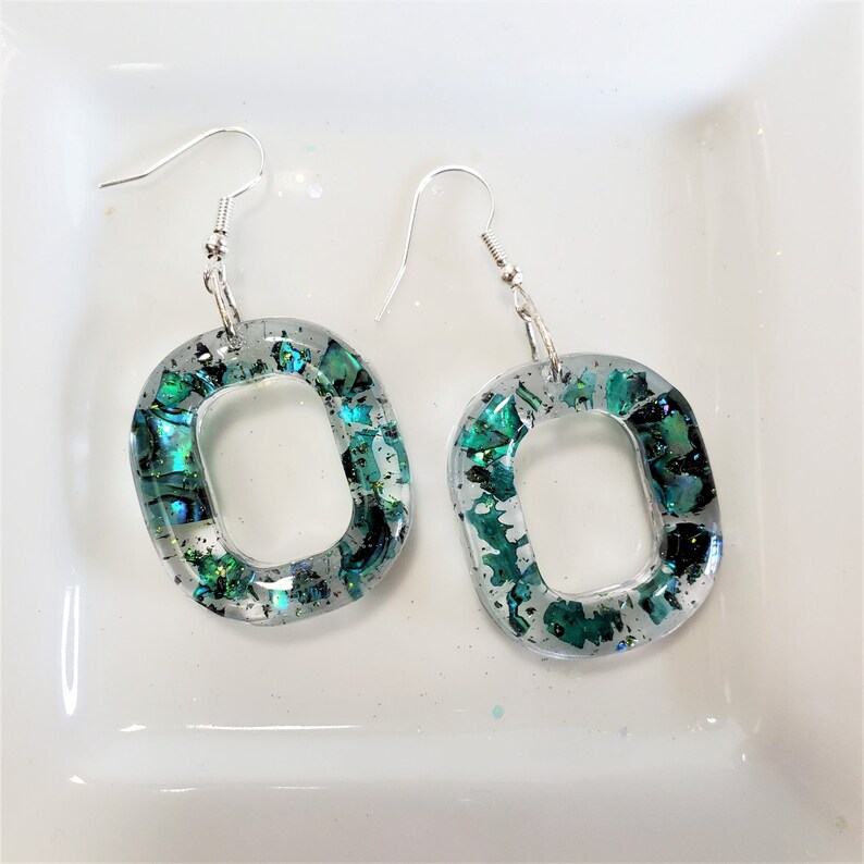 Abalone Resin Earrings Lightweight Shell Earrings Natural - Etsy