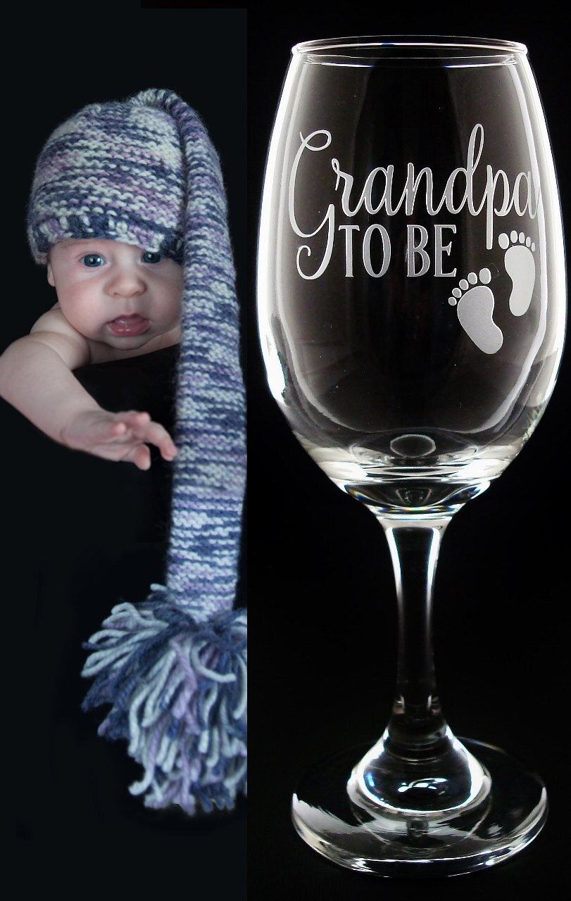 New Grandpa Gift Grandpa To Be Grandpa Reveal Wine Glass | Etsy